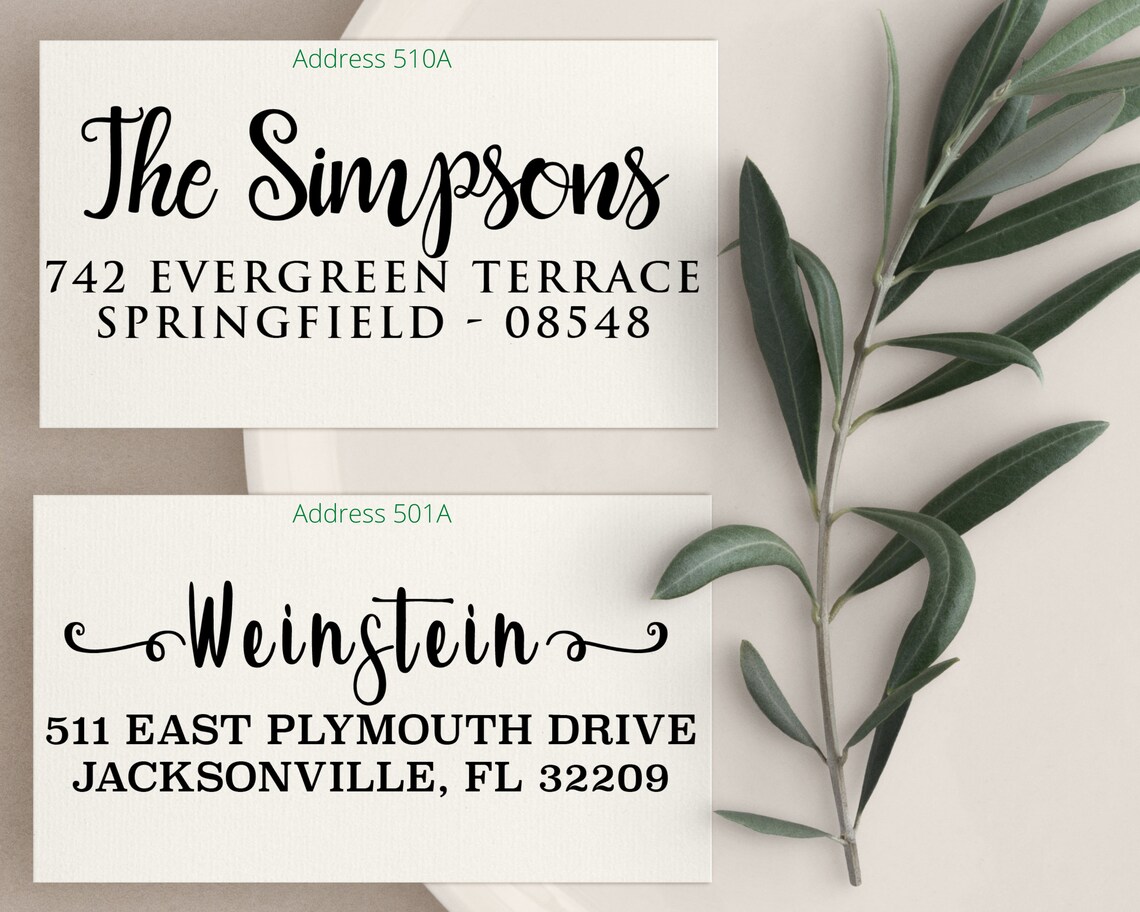 Personalized Address Stamp Labels Self Ink 3 Line Modern Business ...
