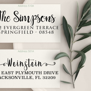 Personalized Address Stamp Labels Self Ink 3 Line Modern Business ...
