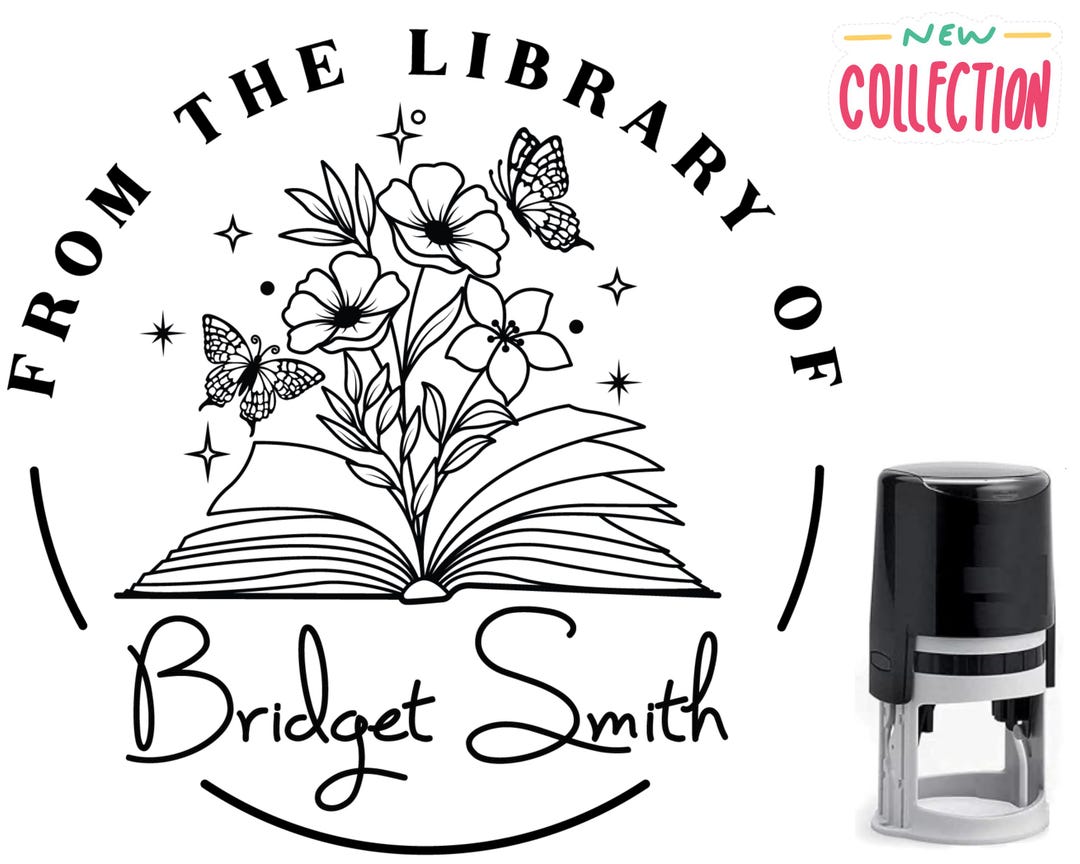 BOOK STAMP | Custom Library Stamp | Embosser Stamp | From the Library ...