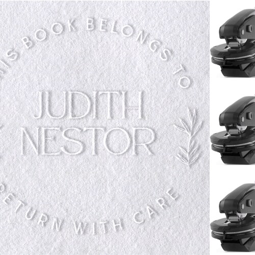 Library Book Embosser Custom Initials Monogram Ex Libris This | Etsy