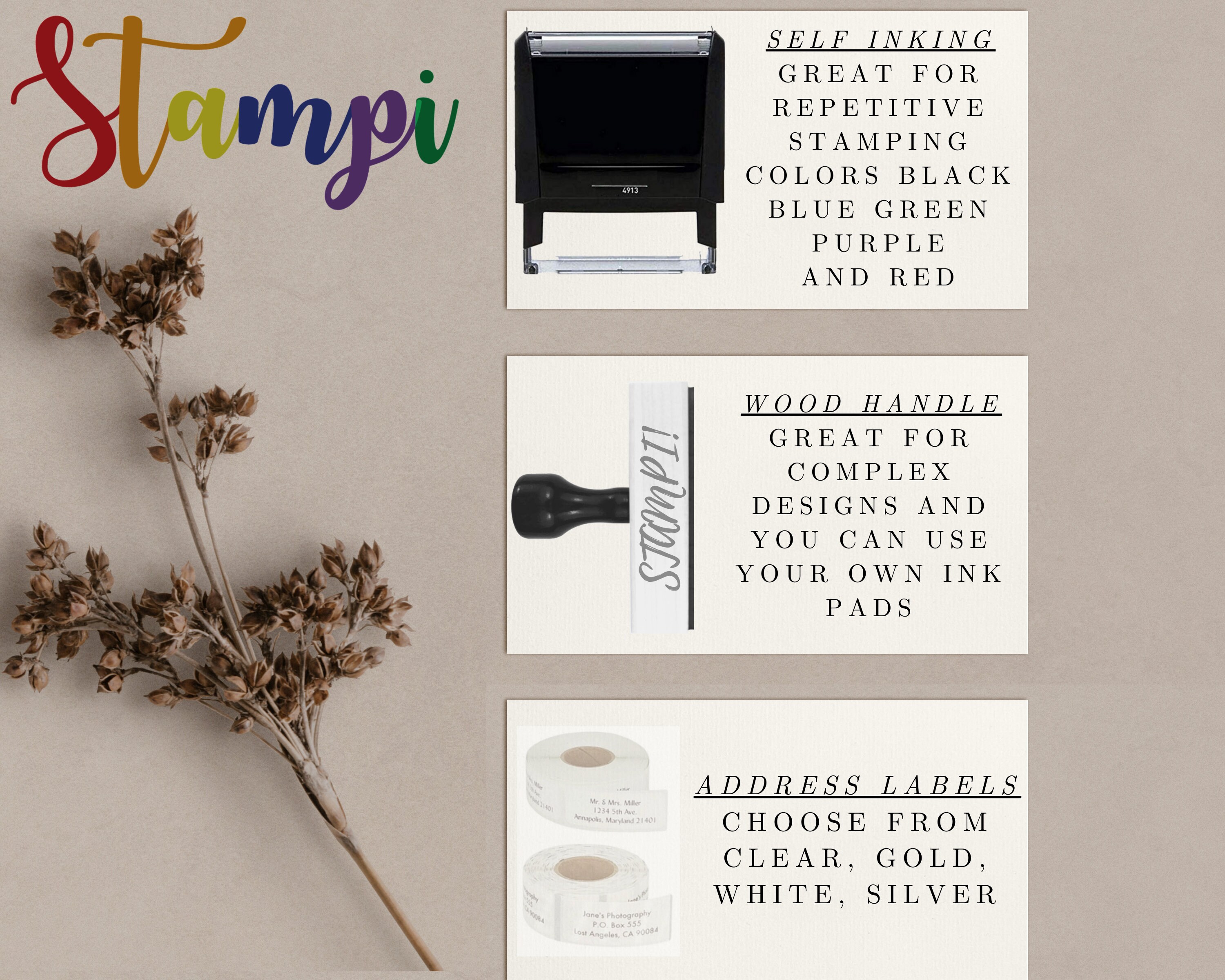 Address Stamp Self Inking Trodat Return Mail Stamper High | Etsy