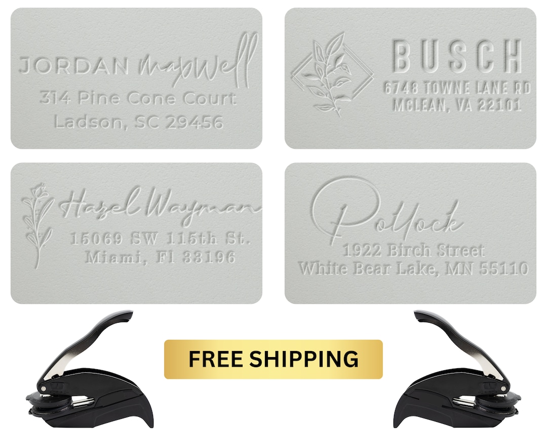 Personalized Name and Address Seal Embosser Handheld Return Address ...