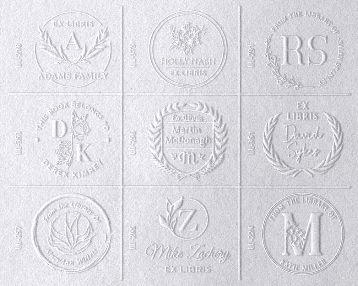 Custom Book Embosser Stamp Personalized Library Stamp Choose From 70 ...