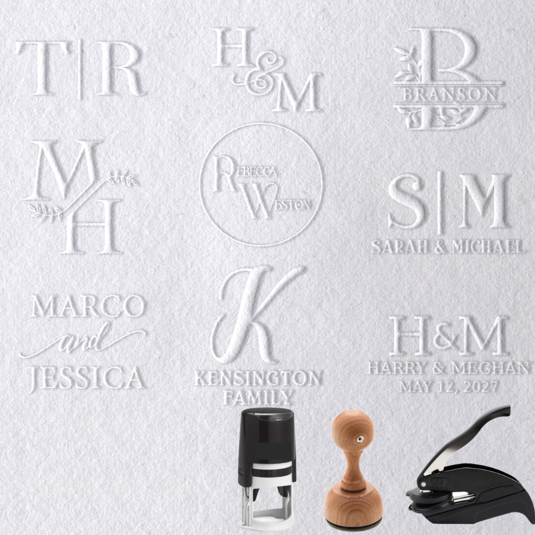 BEST SELLING Monogram Embosser | 48 Designs | Custom Your Wedding ...