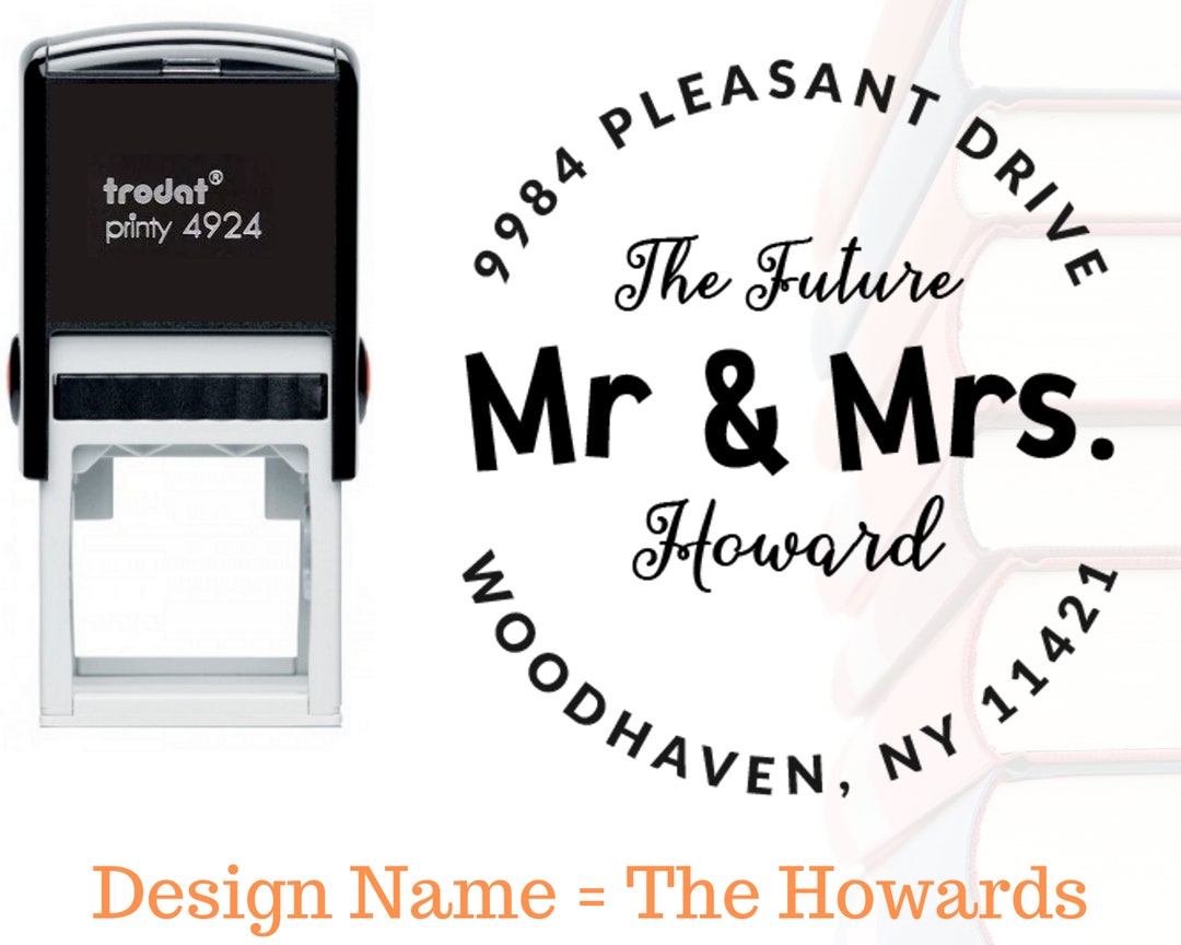 Personalized Custom Self Inking Round Return Address Stamp, Wedding ... Personalized Custom Self Inking Round Return Address Stamp, Wedding ...