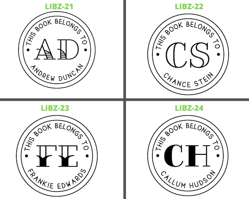 Library Book Embosser Custom Initials Monogram Ex Libris This - Etsy