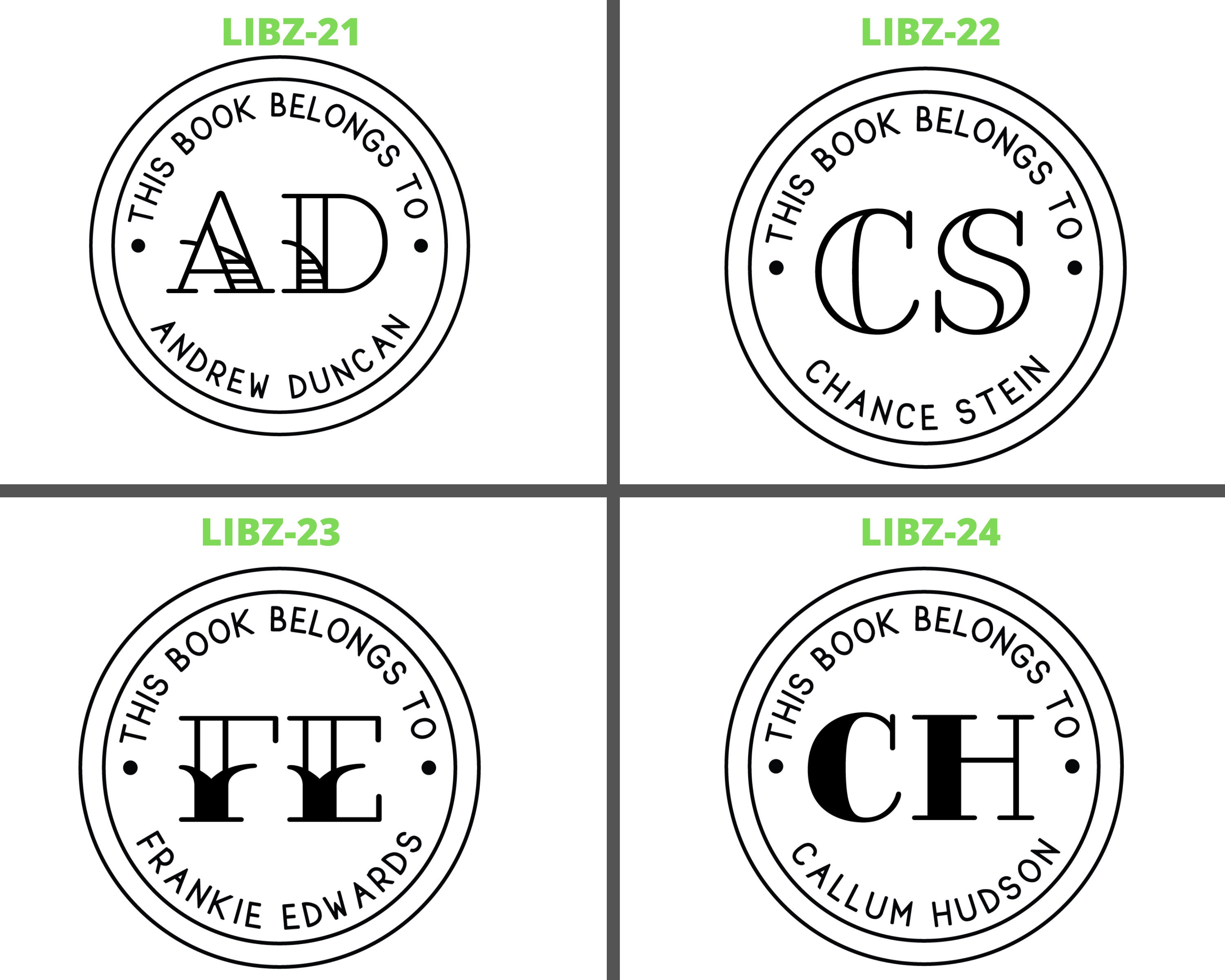 Library Book Embosser Custom Initials Monogram Ex Libris This - Etsy