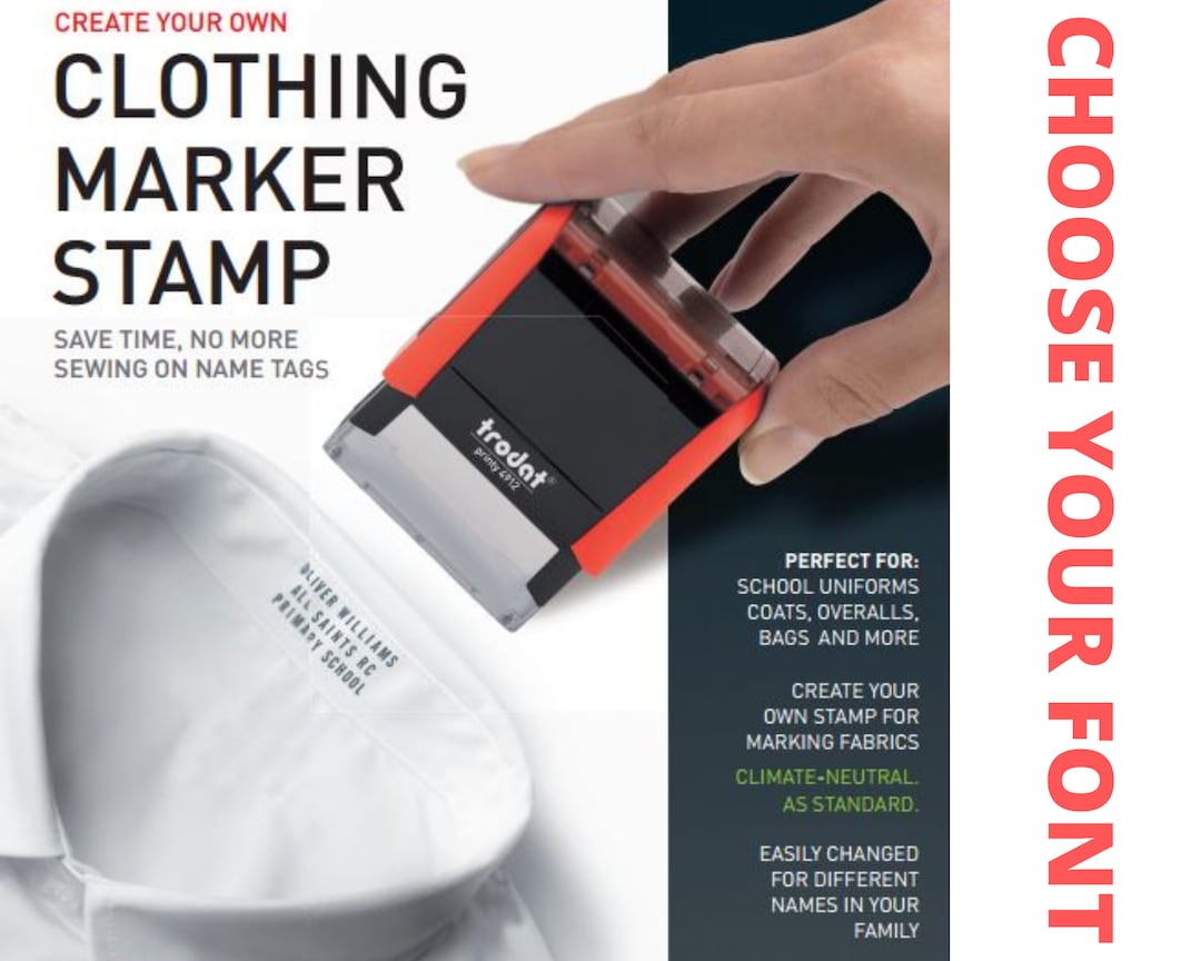 CLOTHING MARKER, Custom Clothing Stamp, Camp Stamp, FABRIC Stamp ...