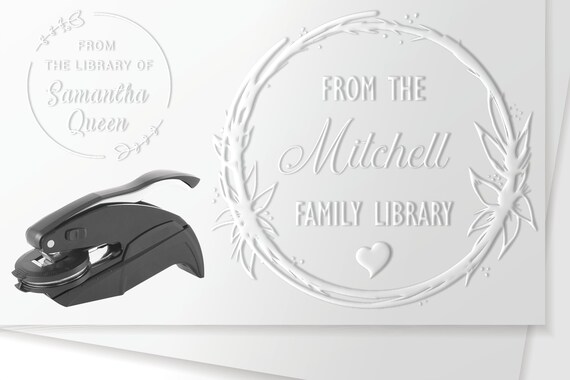 Custom Library Book Embosser Library Of Book Lover Custom | Etsy