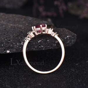 Unique Hexagon Cut Ruby Engagement Ring Vintage Round Emerald Celtic ...