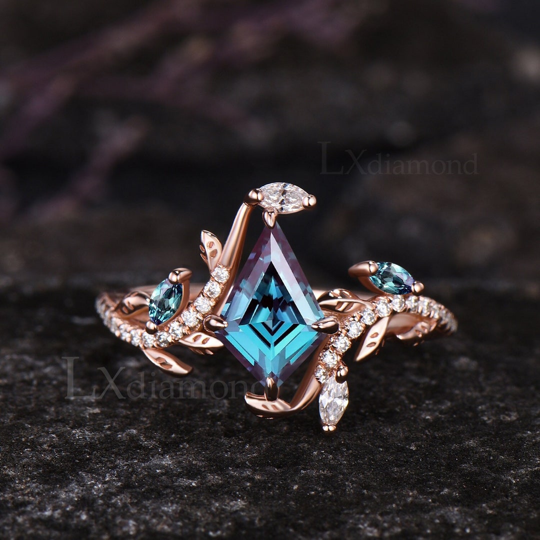 Leaf Vine Twig Branch Nature Inspired Engagement Ring Unique June ...