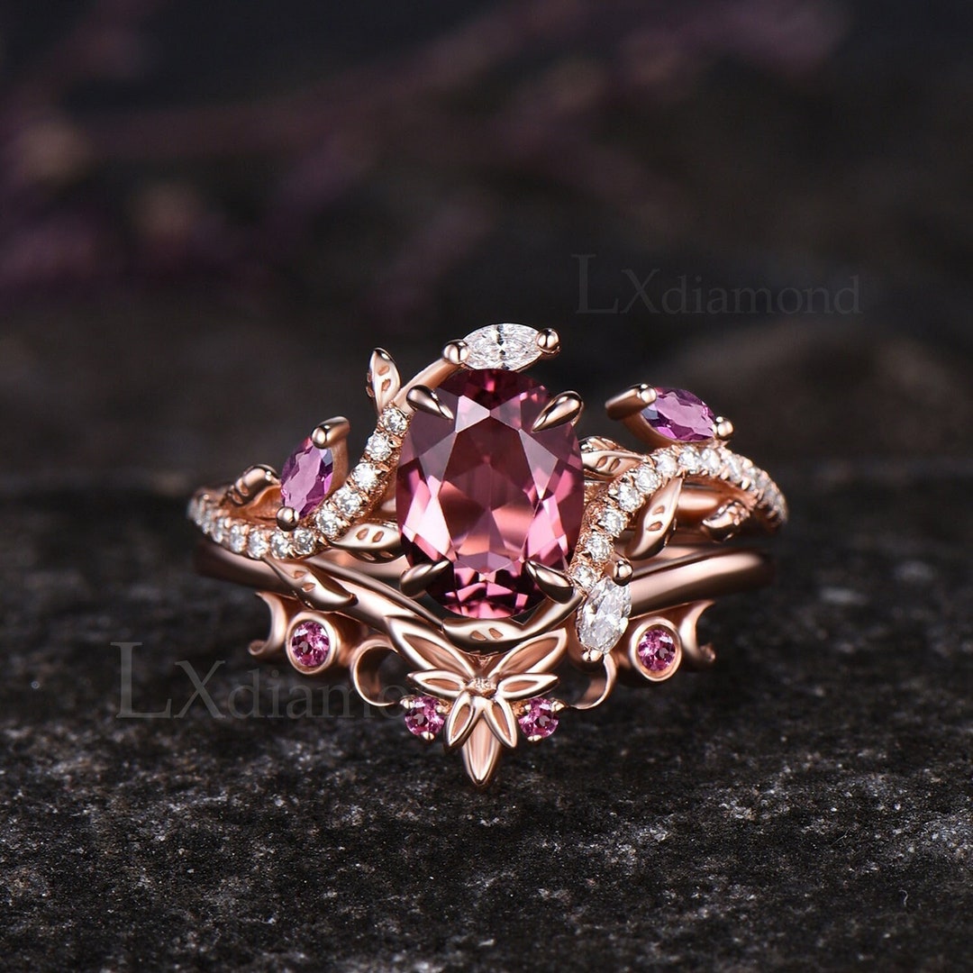 Unique Oval Cut October Birthstone Natural Pink Tourmaline Engagement ...