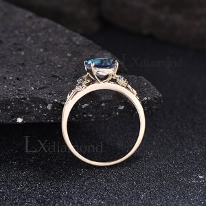 Art Deco Princess Cut Alexandrite Engagement Ring Leaf Vine Twig Branch ...