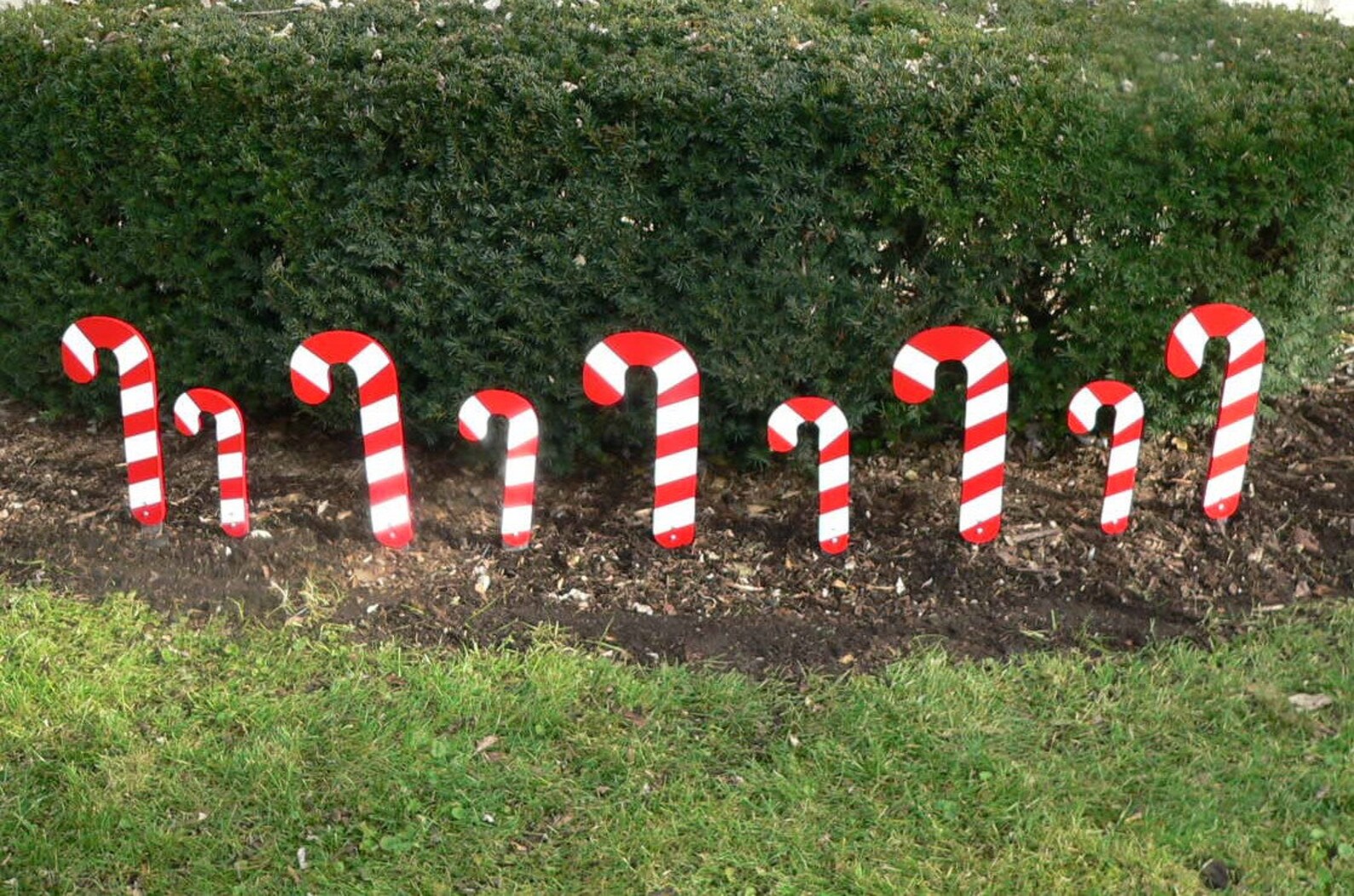 Hand-crafted Candy Cane Yard Art Christmas Decoration Sets | Etsy