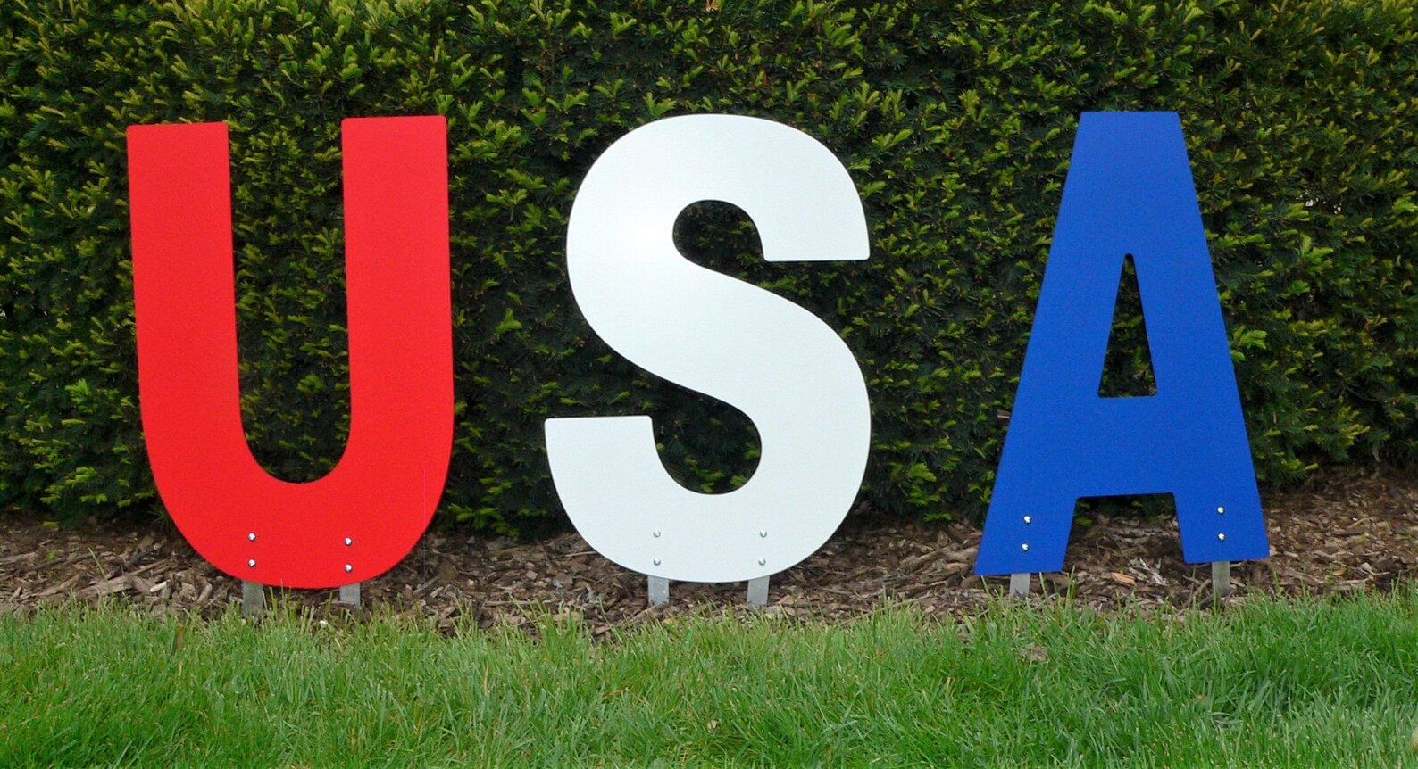Set of Hand-crafted Red White and Blue USA Letters 4th of July - Etsy