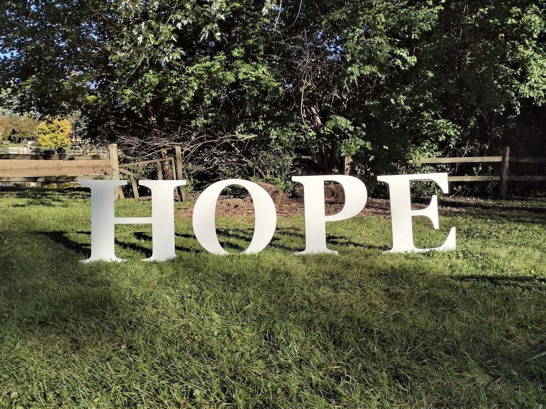 Large Custom Hand-crafted HOPE Christmas and Easter Holiday Yard Art ...