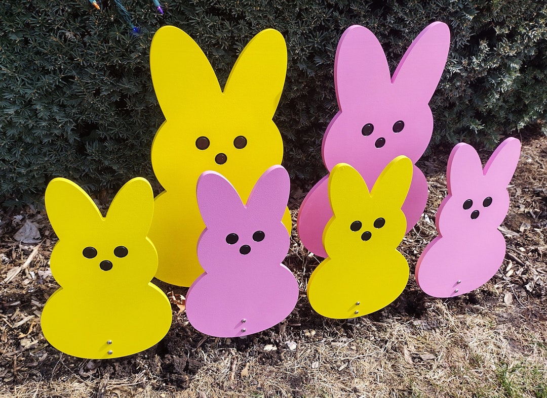 Happy Family Easter Bunny Yard PEEP Decoration Sets - Etsy