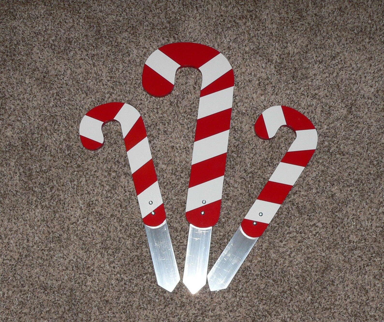 Set of 3 Hand-crafted Candy Canes Yard Art Christmas - Etsy