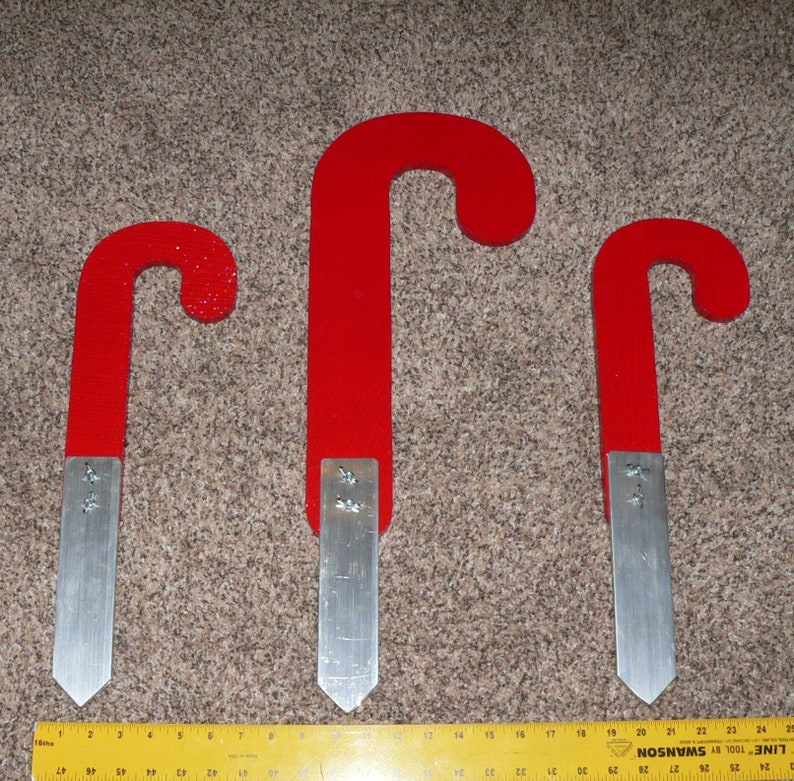 Set of 3 Hand-crafted Candy Canes Yard Art Christmas - Etsy