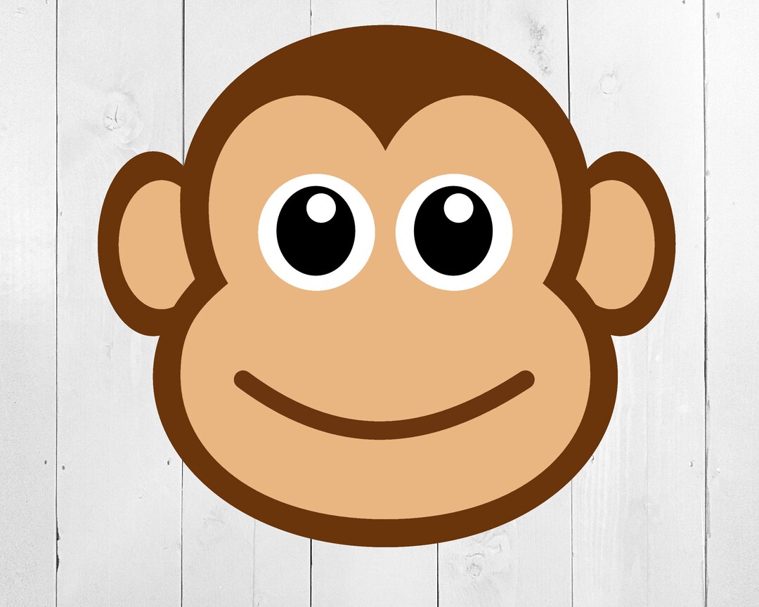 Svg File-funny Monkey Face Clipart-png - Etsy