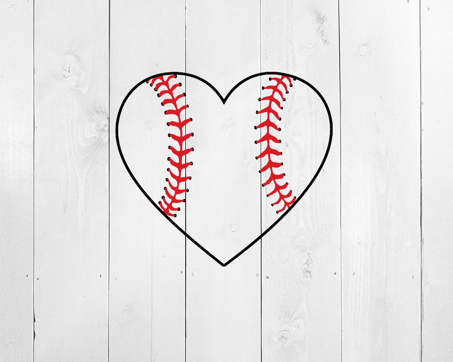 Baseball Heart Decal Svg File - Etsy