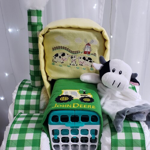 Tractor Diaper Cake Country Baby Shower Decorations Farm - Etsy