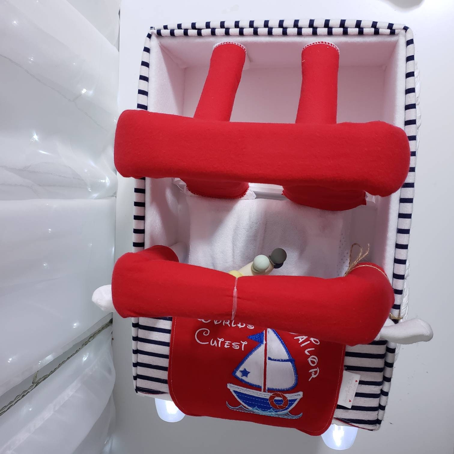 Sailor Boat 4x4 Diaper Cake Centerpiece or Baby Shower Gift for Girl - Etsy