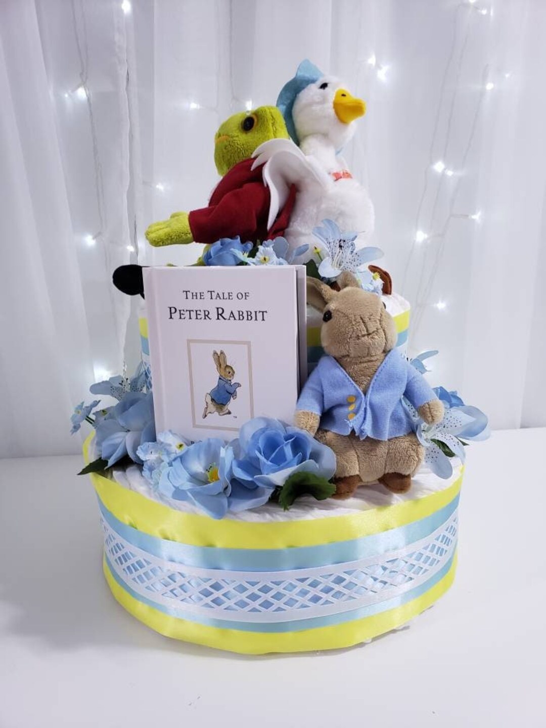 2 Tier Peter Rabbit Diaper Cake Baby Shower Centerpiece - Etsy