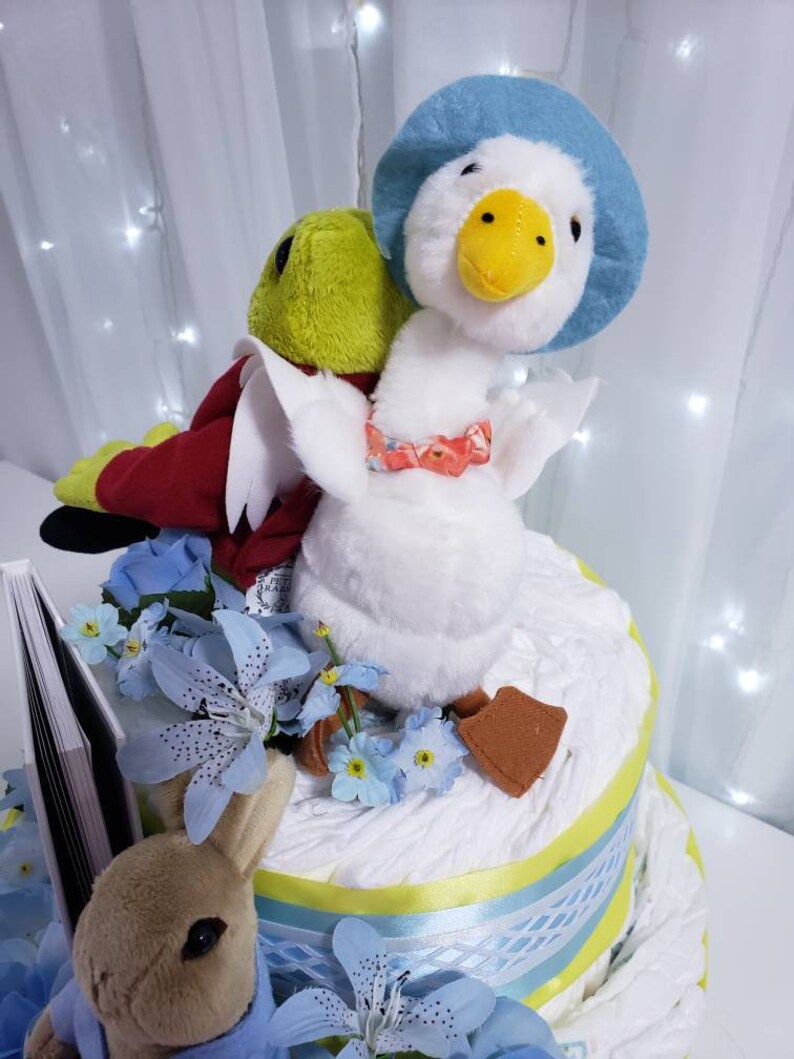 2 Tier Peter Rabbit Diaper Cake Baby Shower Centerpiece - Etsy