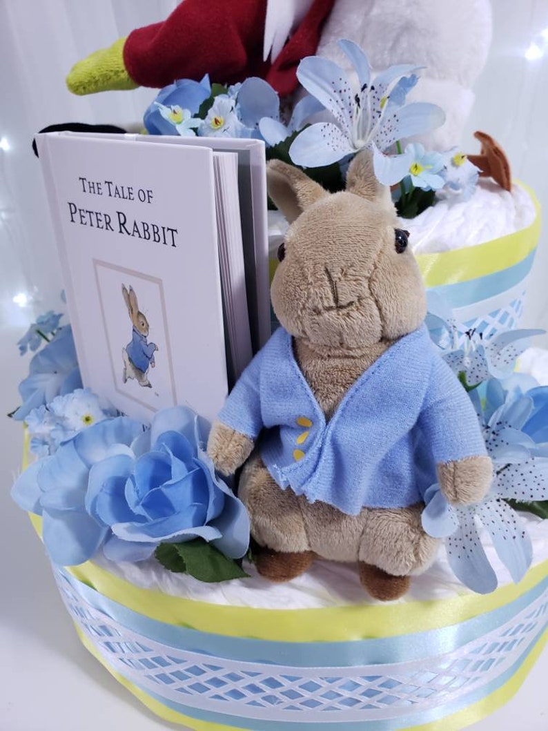 2 Tier Peter Rabbit Diaper Cake Baby Shower Centerpiece - Etsy