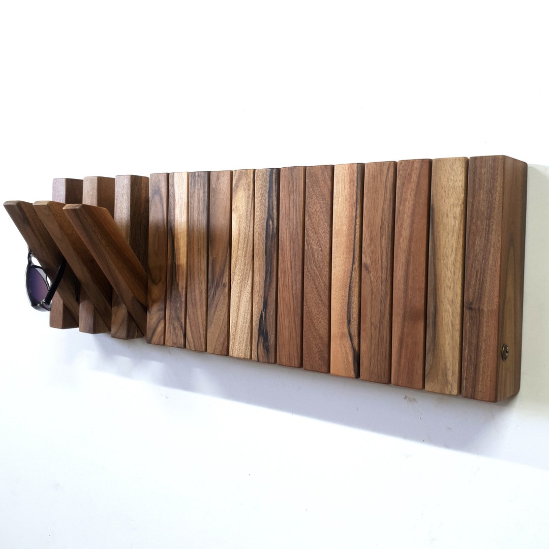 Wood Coat Rack, Wall Mounted Organizer, Walnut! - Etsy