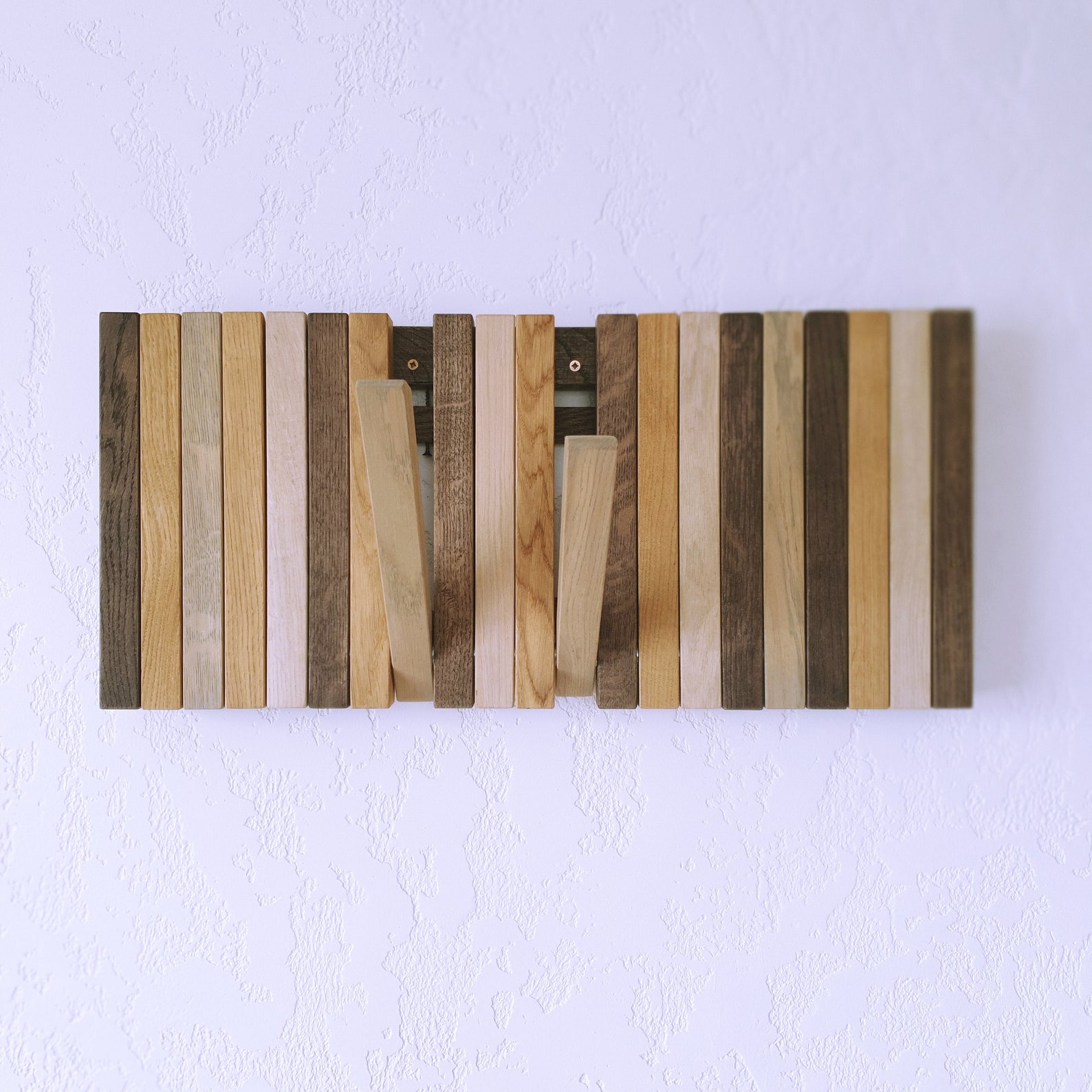 Wall Mounted Organizer. Coat Rack. Colored. Solid Oak! - Etsy