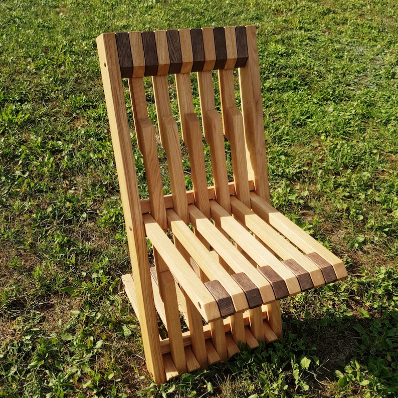 Folding Stick Chair. Garden Chair. Natural Oak - Etsy