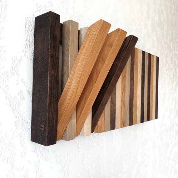 Wall-mounted Organizer. Coat Rack. Colored. Solid Oak - Etsy