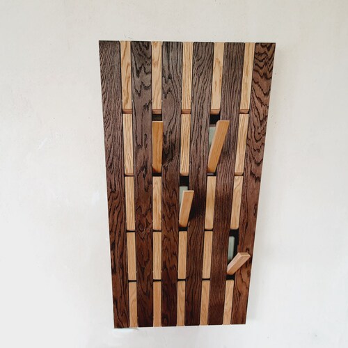 Wall Mounted Modern Coat Rack Plans Woodworking Project | Etsy