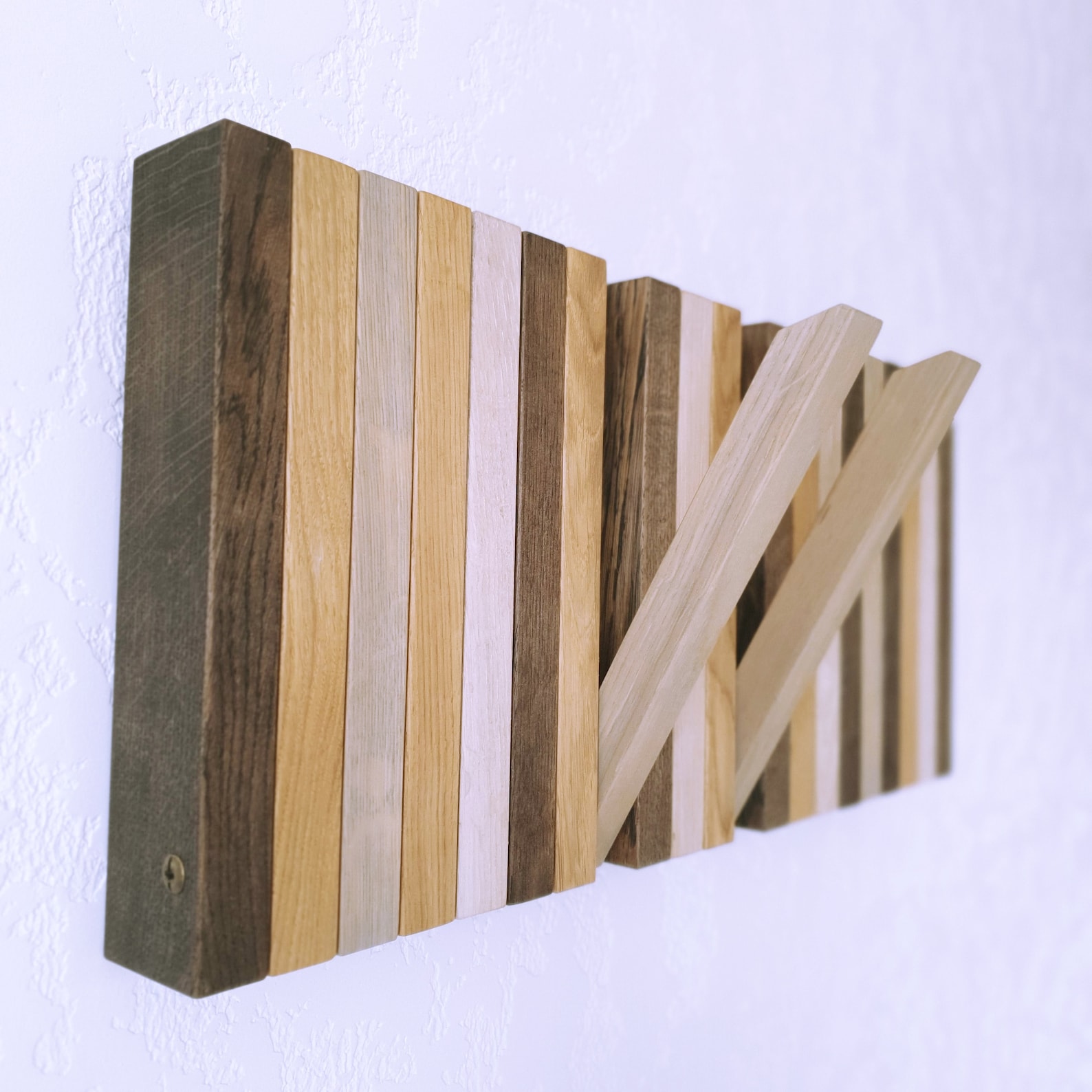Wall-mounted Organizer. Coat Rack. Colored. Solid Oak - Etsy