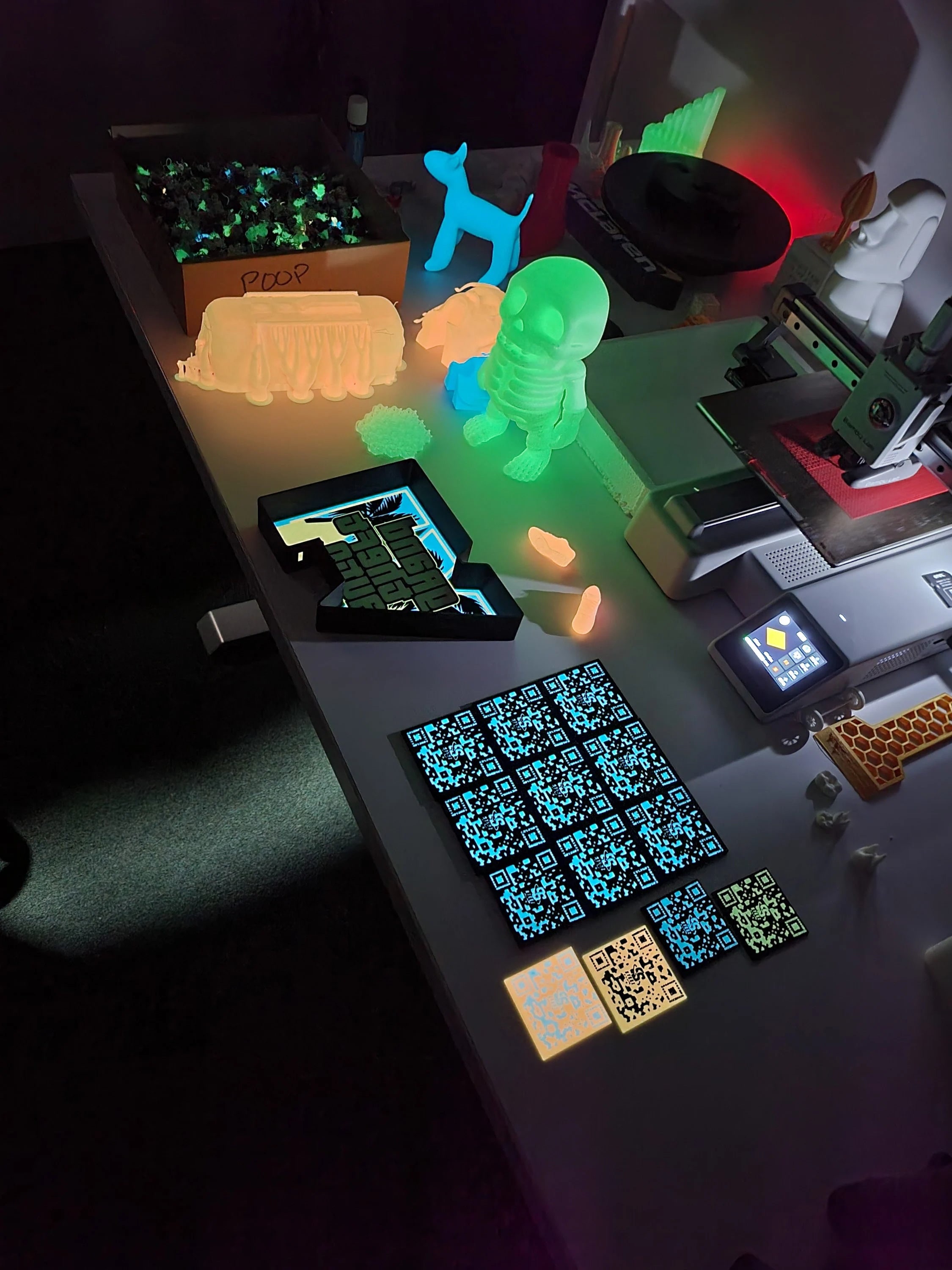 3D Printed Custom Multi-colored Glow-in-the-dark QR Codes - Etsy
