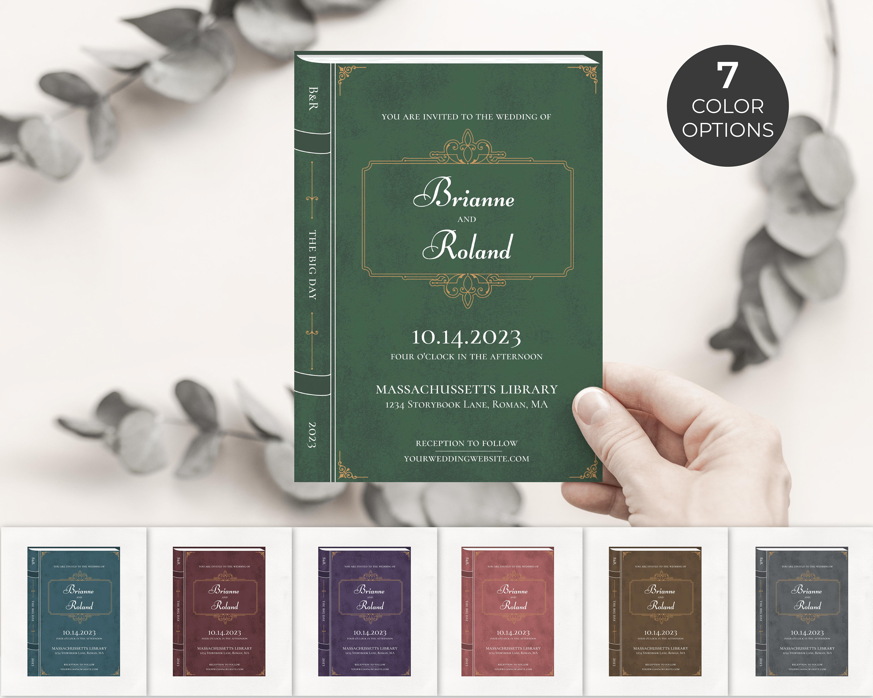 Wedding Invitation Template Book Literary Library Editable - Etsy
