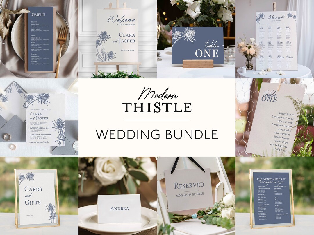 THISTLE | Wedding Template Bundle: Editable Ceremony & Reception ...