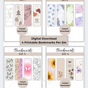 Printable Bookmarks, Flower Bookmark, Minimalist Women Silhouette Bookmarks, Line Art Bookmark ...