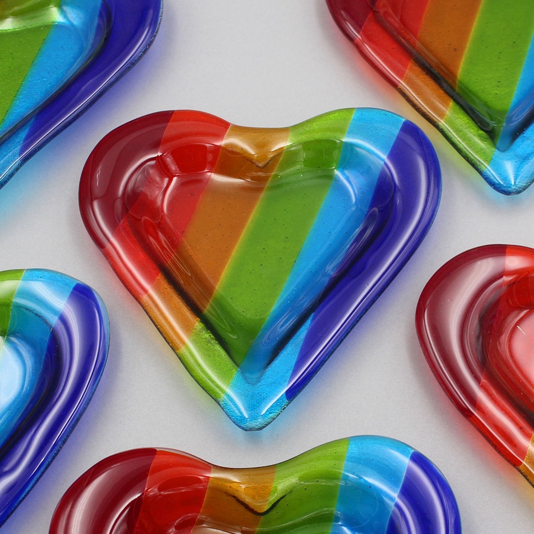 Glass Heart - Rainbow - Valentine - Pride - Glass - Art - Corporate ...