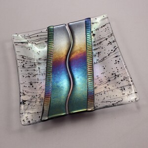 Fused Glass - Square - Art Glass - Decorative - Centerpiece - Colorful ...