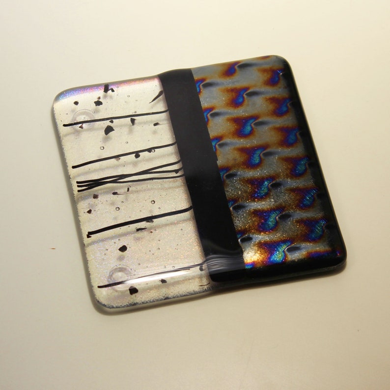 Contemporary Peacock Fused Glass Coasters set of 4 | Etsy