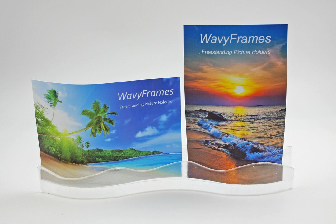 Crystal Wavyframe - Two Photo - Freestanding Picture Holder - Art ...
