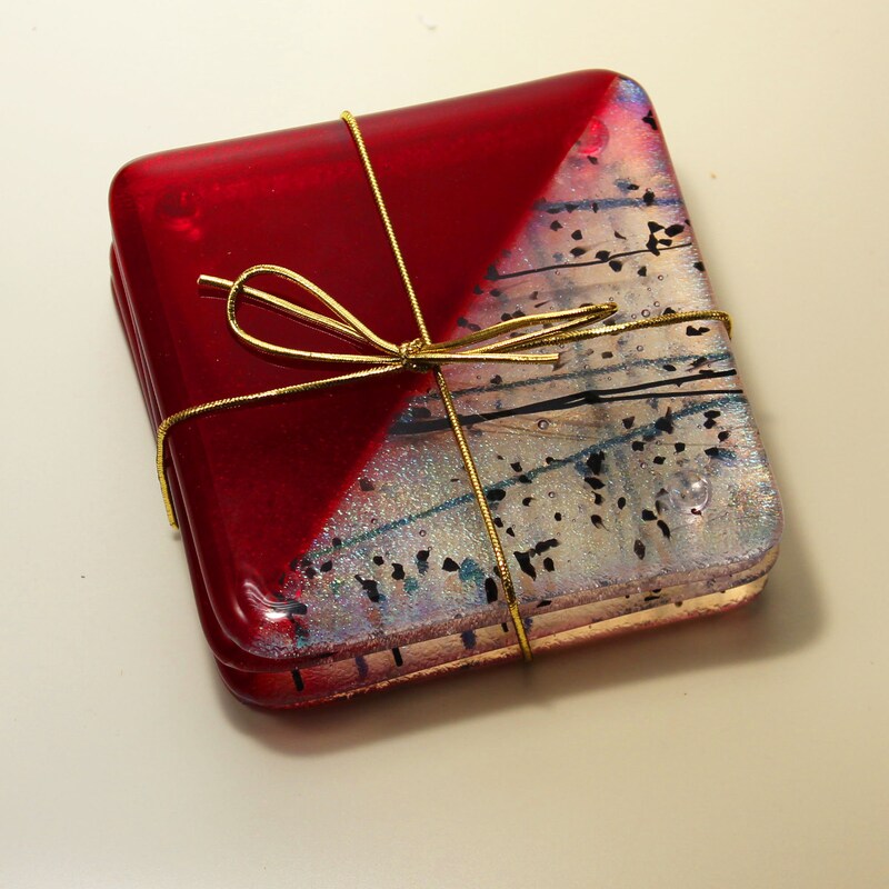 Red Fused Glass - Etsy