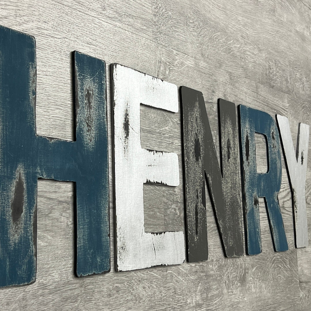 Wood Letters Distressed Wall Letters Wooden Signs Name Baby Handmade ...