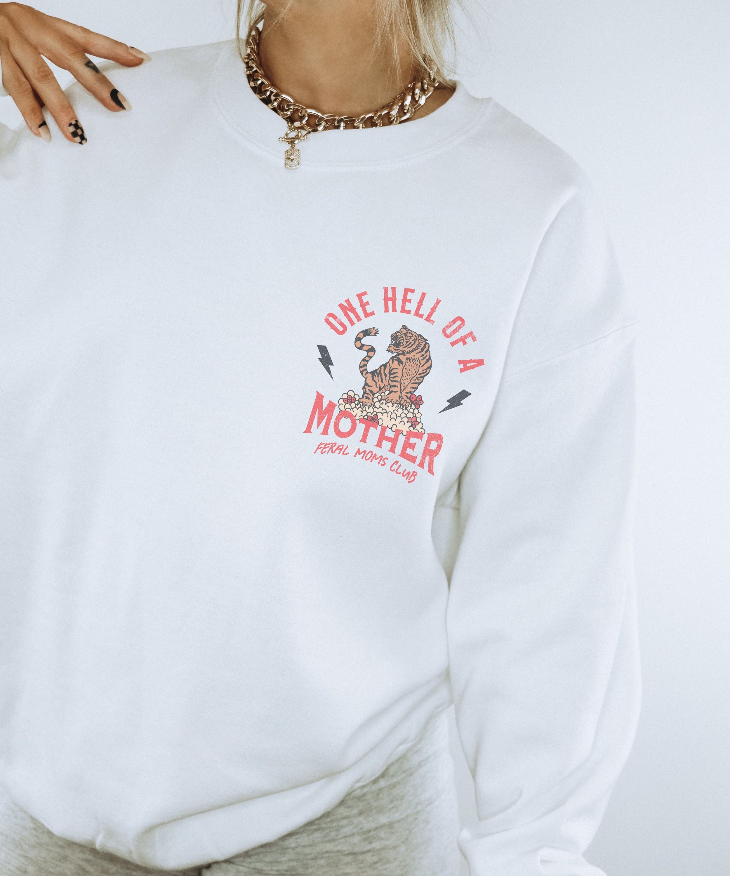 One Hell of A Mother Trendy Mom Oversized Sweatshirt for Cool Mom ...