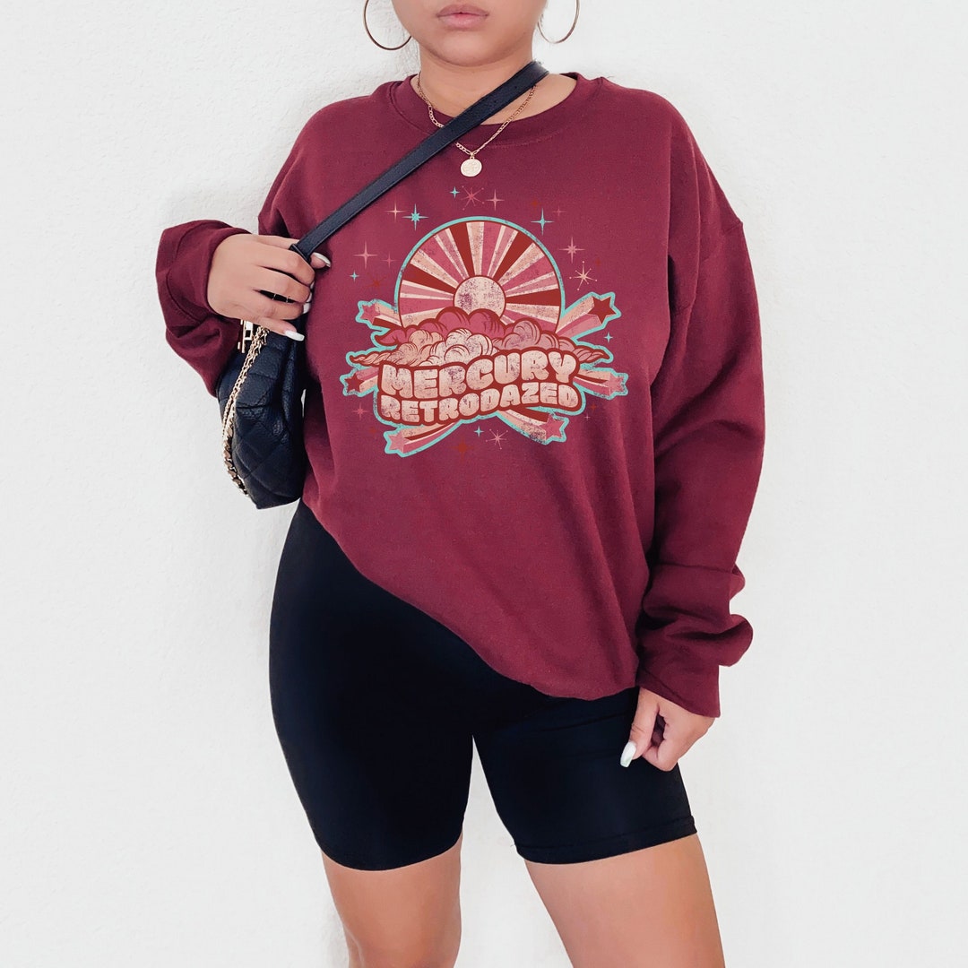 Trendy Sweatshirt 70s Aesthetic Retro Mercury Retrograde Crewneck ...