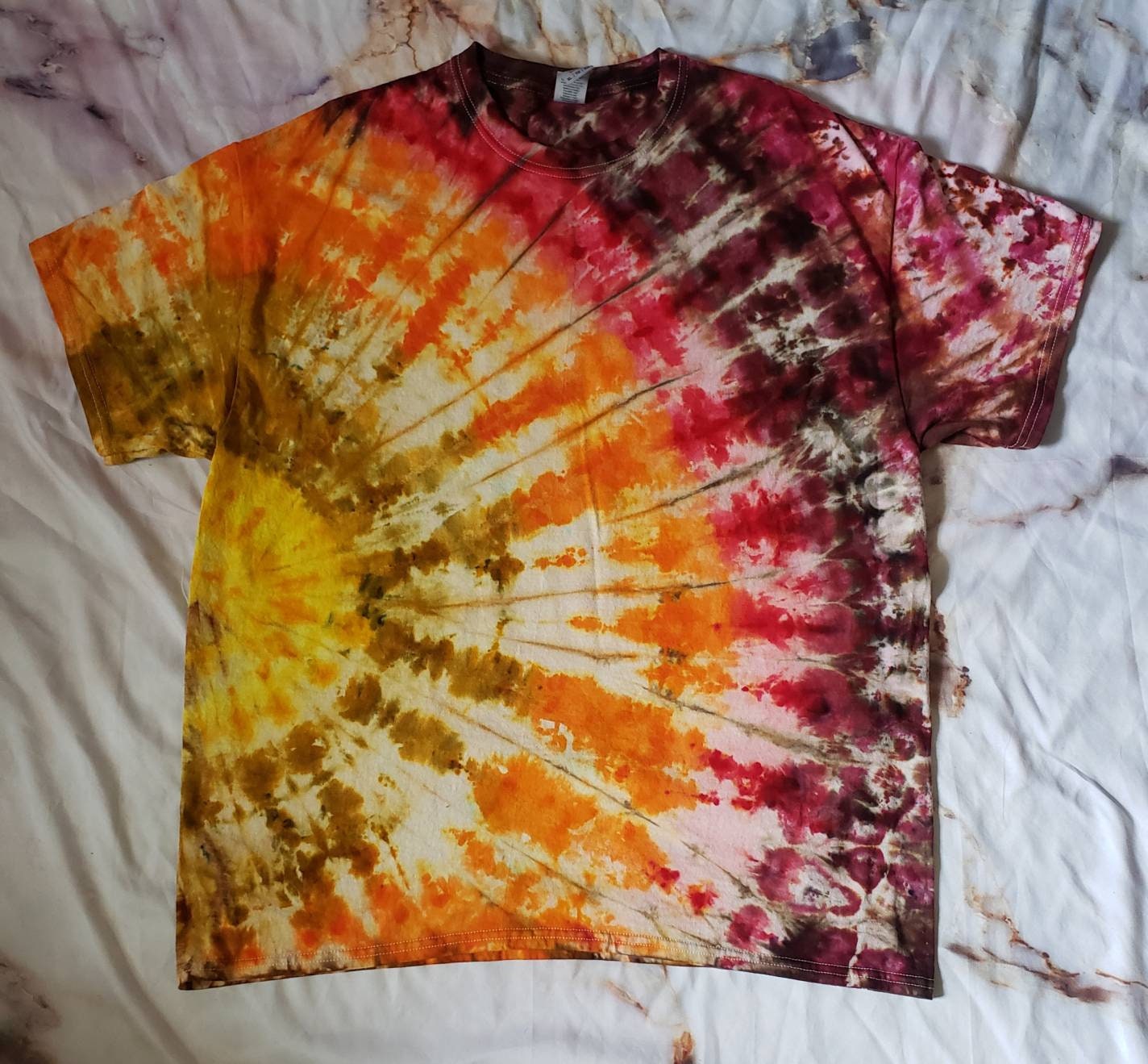 Teñido a mano / Tie Dye / Unisex XL / Adult XL / Sun Rays / - Etsy España