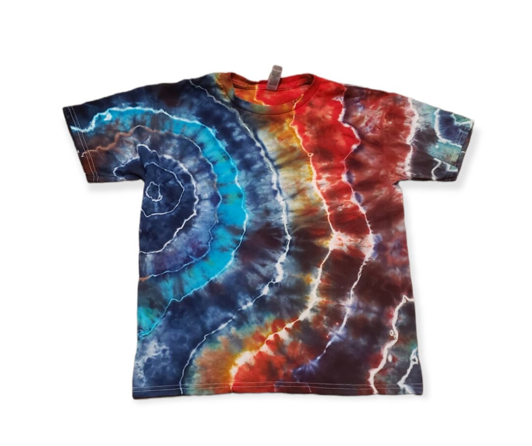 Youth Geode Tie Dye Shirt: Hand-dyed Little Hippie Clothes (large) - Etsy